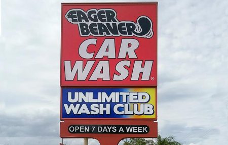 digitally printed sign face for car wash – Outdoor Business Signs, LED ...